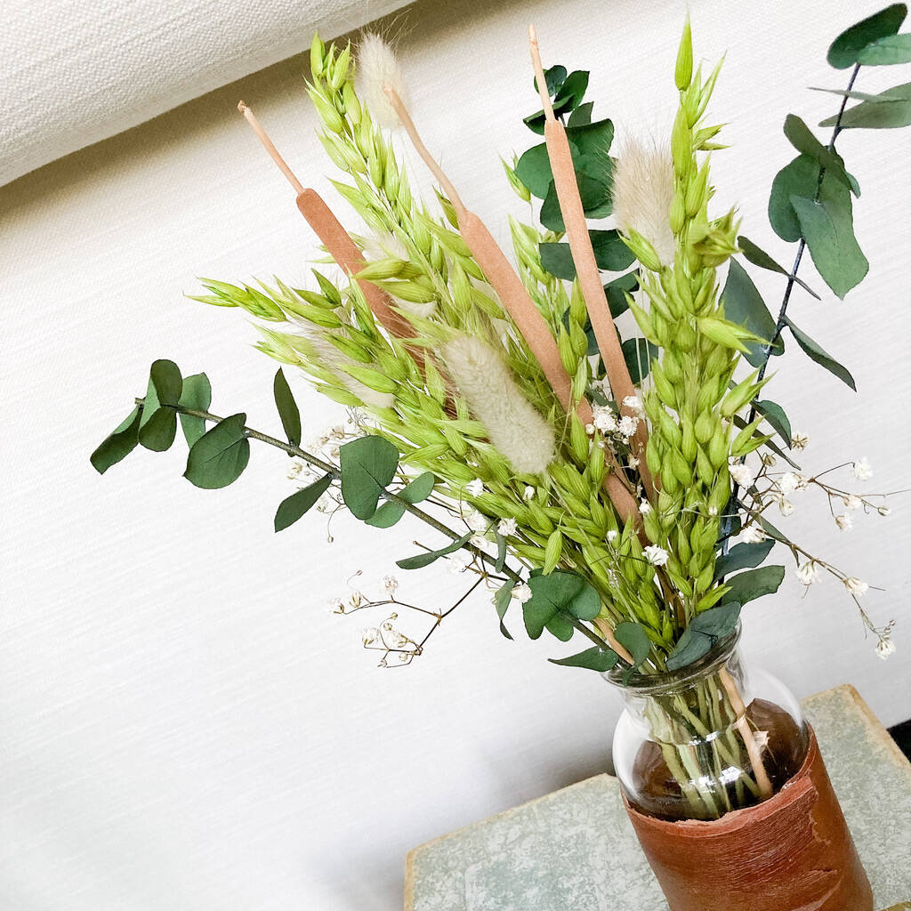 Green Dried Flower Posy Bunny Tails Oats Lareco By Neboho