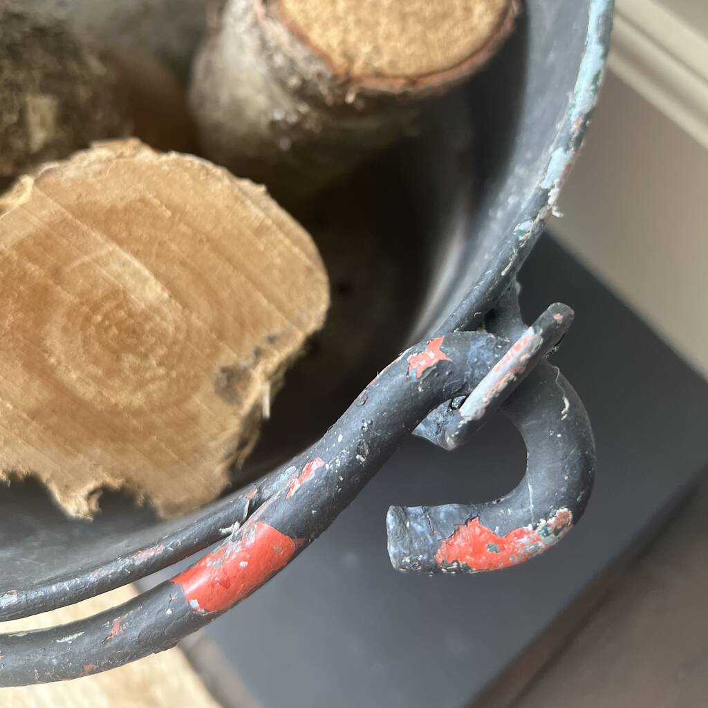 Vintage Fire Bucket Storage / Planter By Ev Home