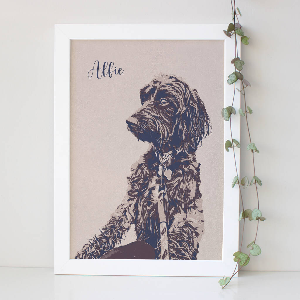 Personalised Pet Dog Portrait Print By Hope and Love
