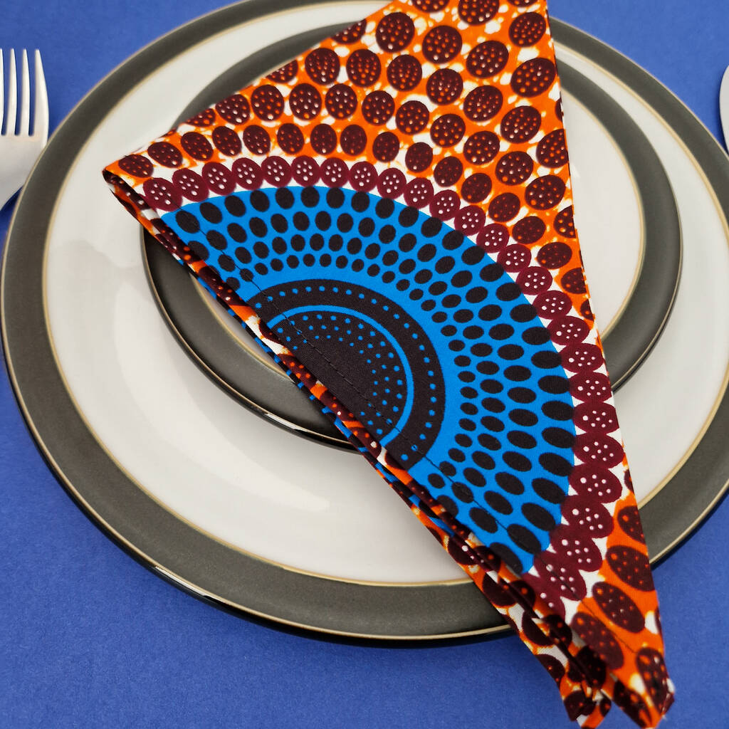 African Print Cotton Napkin | Oba Print By Lolly & Kiks ...