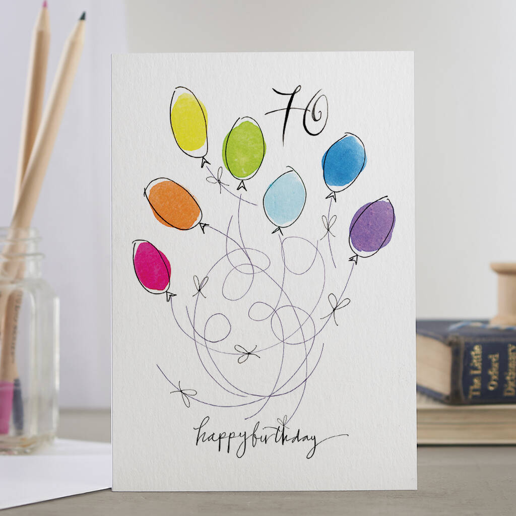 '70th Happy Birthday!' Milestone Birthday Card By Gabrielle Solly ...