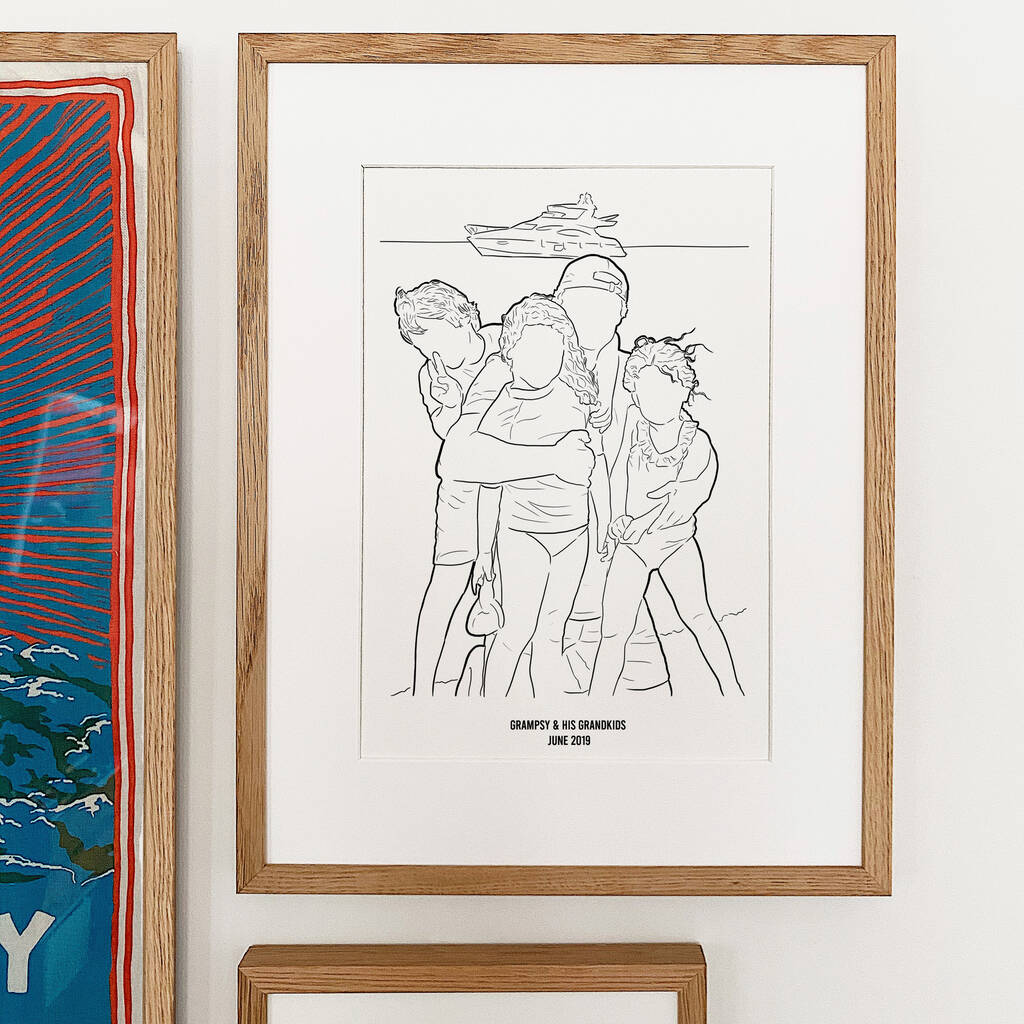 Personalised Line Drawing Family Portrait Illustration By La Fam ...