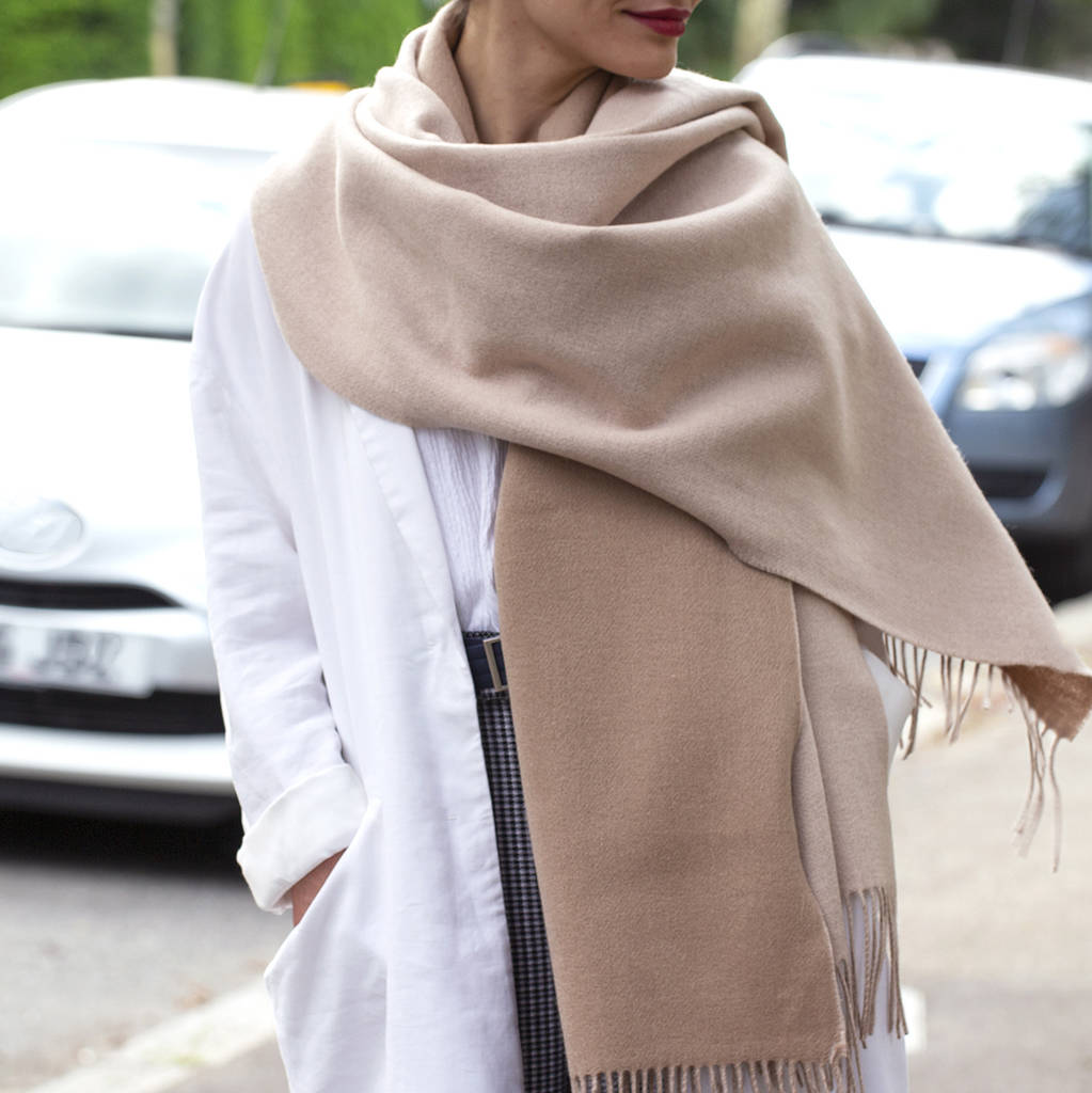 personalised reversible two side colours wool shawl by studio hop ...