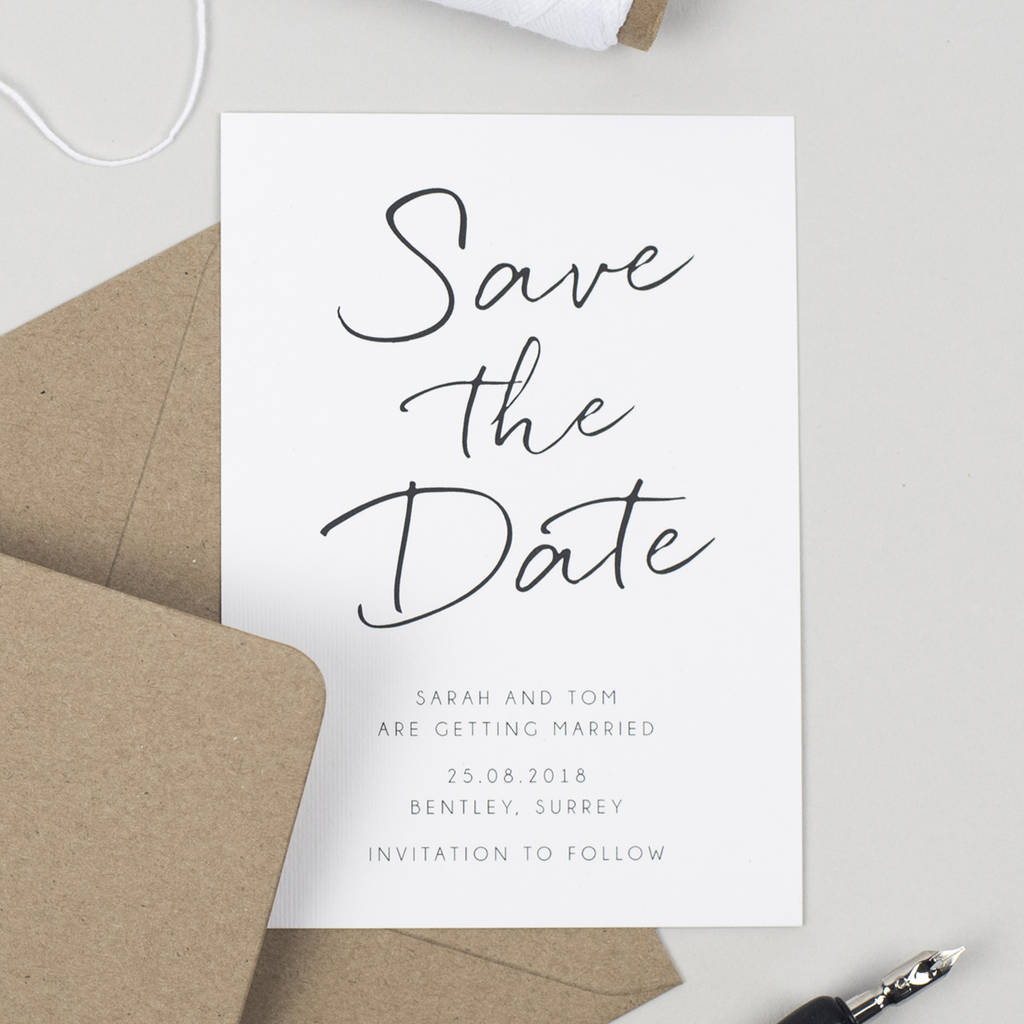 Minimalist Save The Date Card By Pear Paper Co Notonthehighstreet