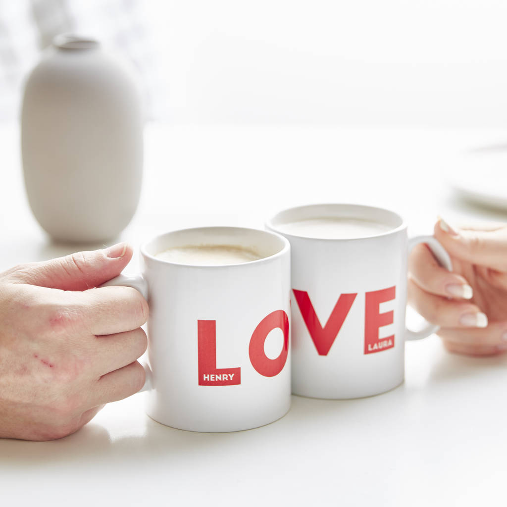 Personalised Love Mug Set By Sophia Victoria Joy | notonthehighstreet.com