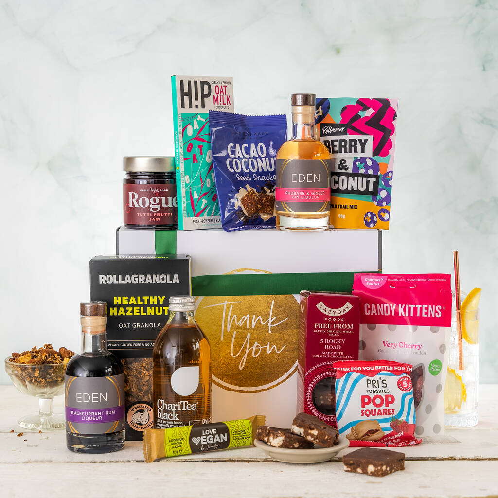 Thank You Luxury Gift Hamper Vegan, Teacher, Gin By EDEN TREAT ...