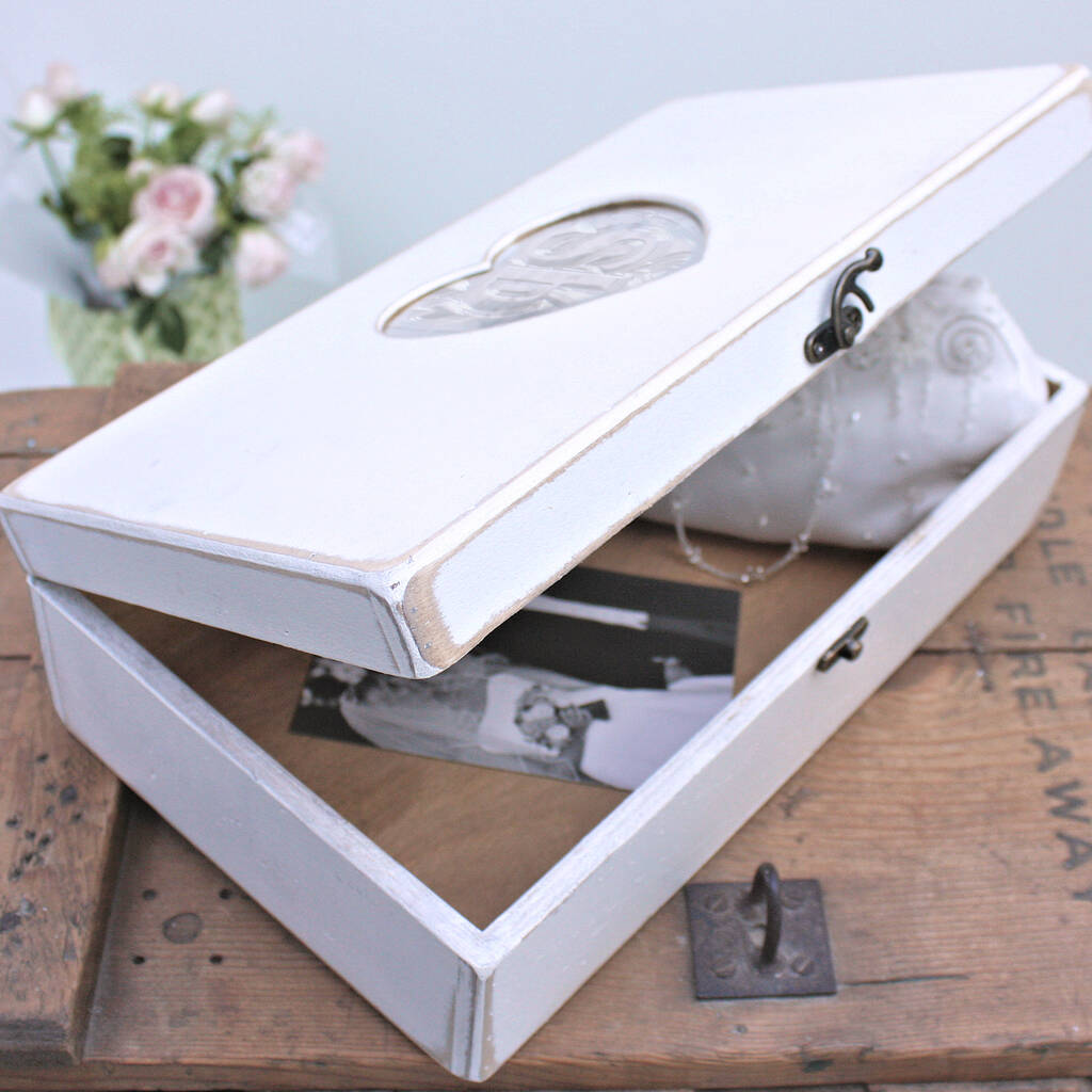 heart monogram couple's memory box by warner's end | notonthehighstreet.com