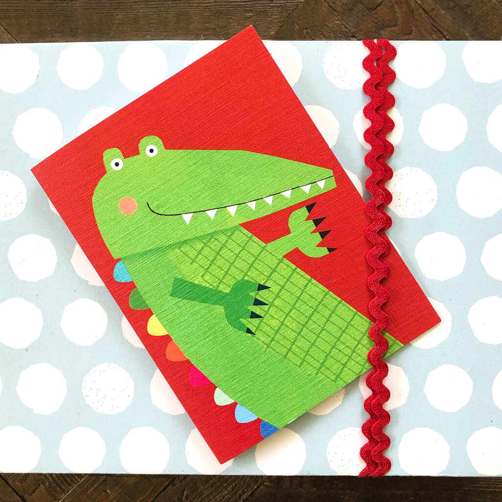 Mini Colourful Crocodile Greetings Card By Kali Stileman Publishing