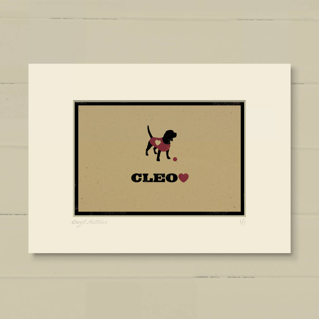 'dog lover gift' personalised dog breed print by the typecast gallery ...