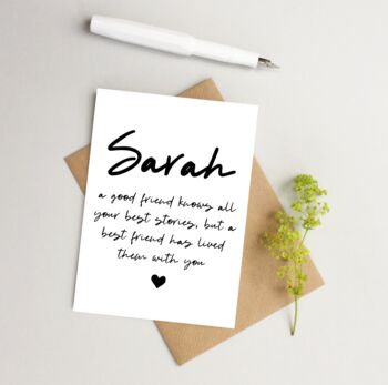 Personalised Best Friend Card By Word Up Creative | notonthehighstreet.com