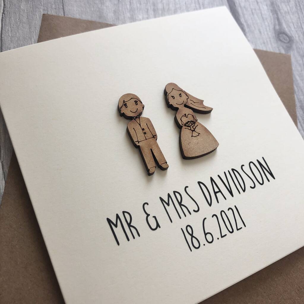 Personalised Wooden Token Wedding Card By Alphabet Bespoke Creations ...