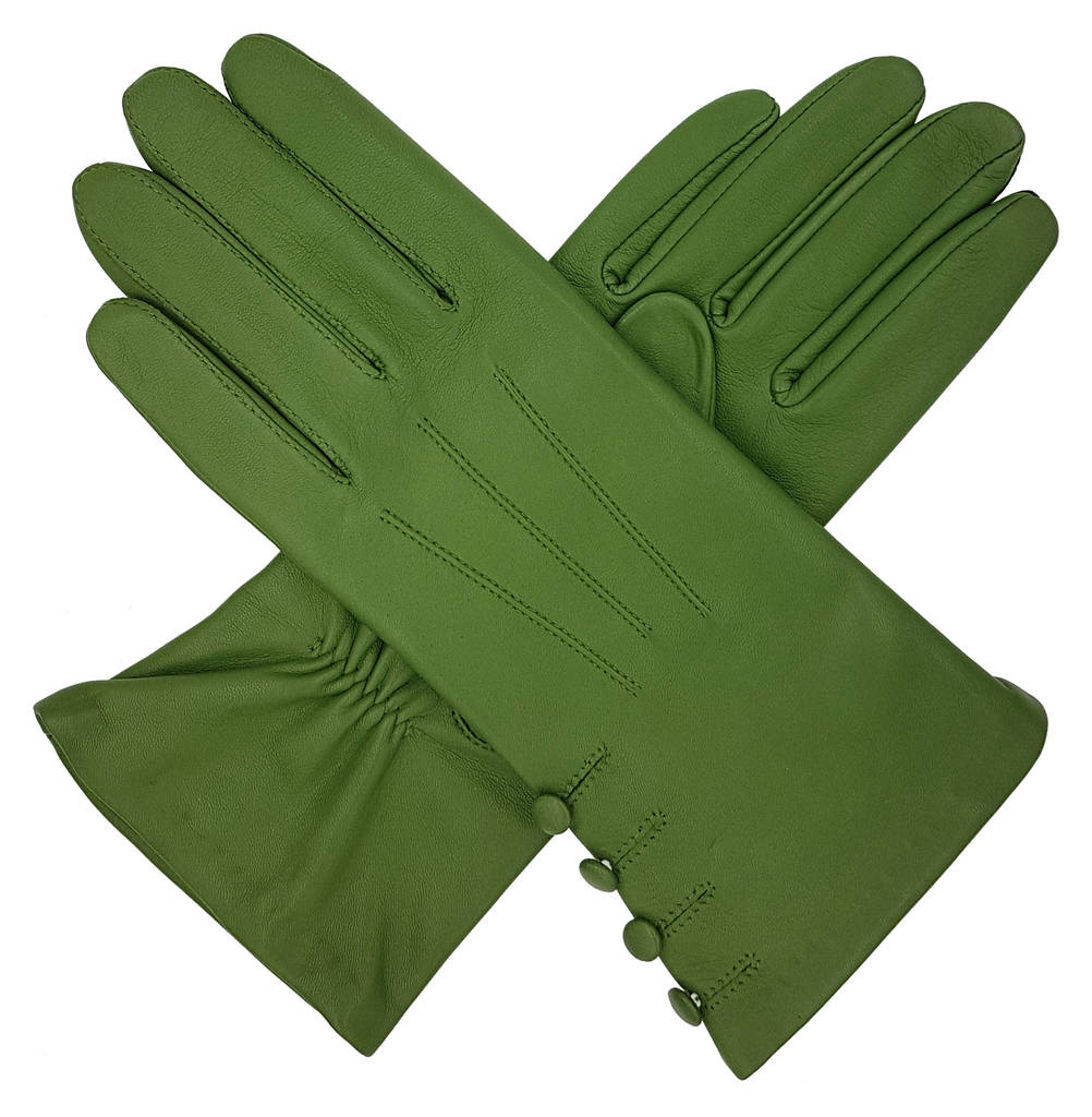 Kate. Women's Silk Lined Button Leather Gloves By Southcombe Gloves ...