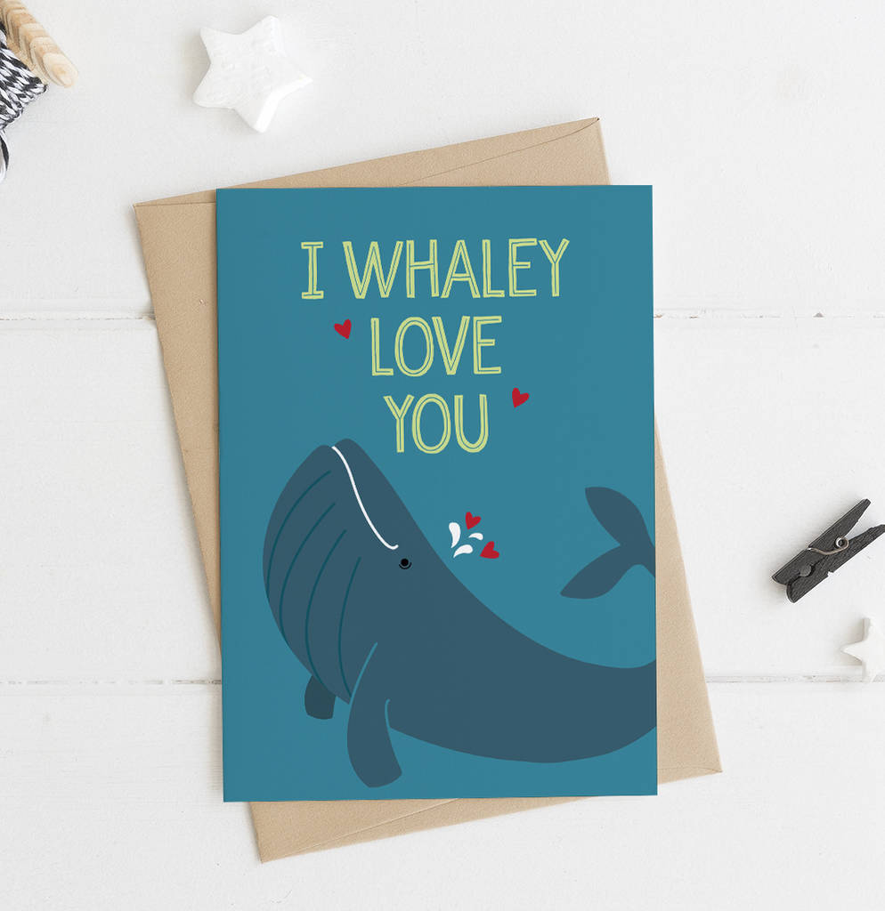 Funny Whale Pun Love / Anniversary / Valentines Card By Wink Design ... Funny Whale Pun Love / Anniversary / Valentines Card By Wink Design ...