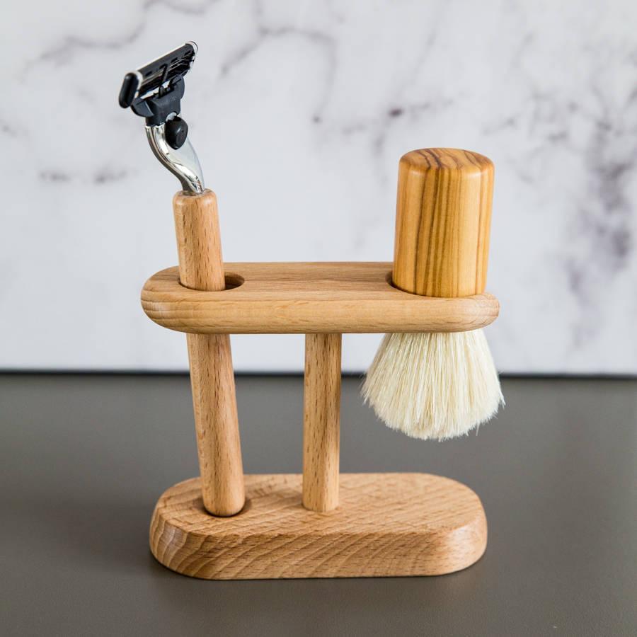 beech wood shaving set with stand by ginger rose | notonthehighstreet.com