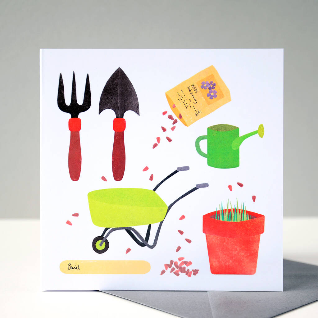 Gardening Birthday Card By Fiona Clabon Illustration ...