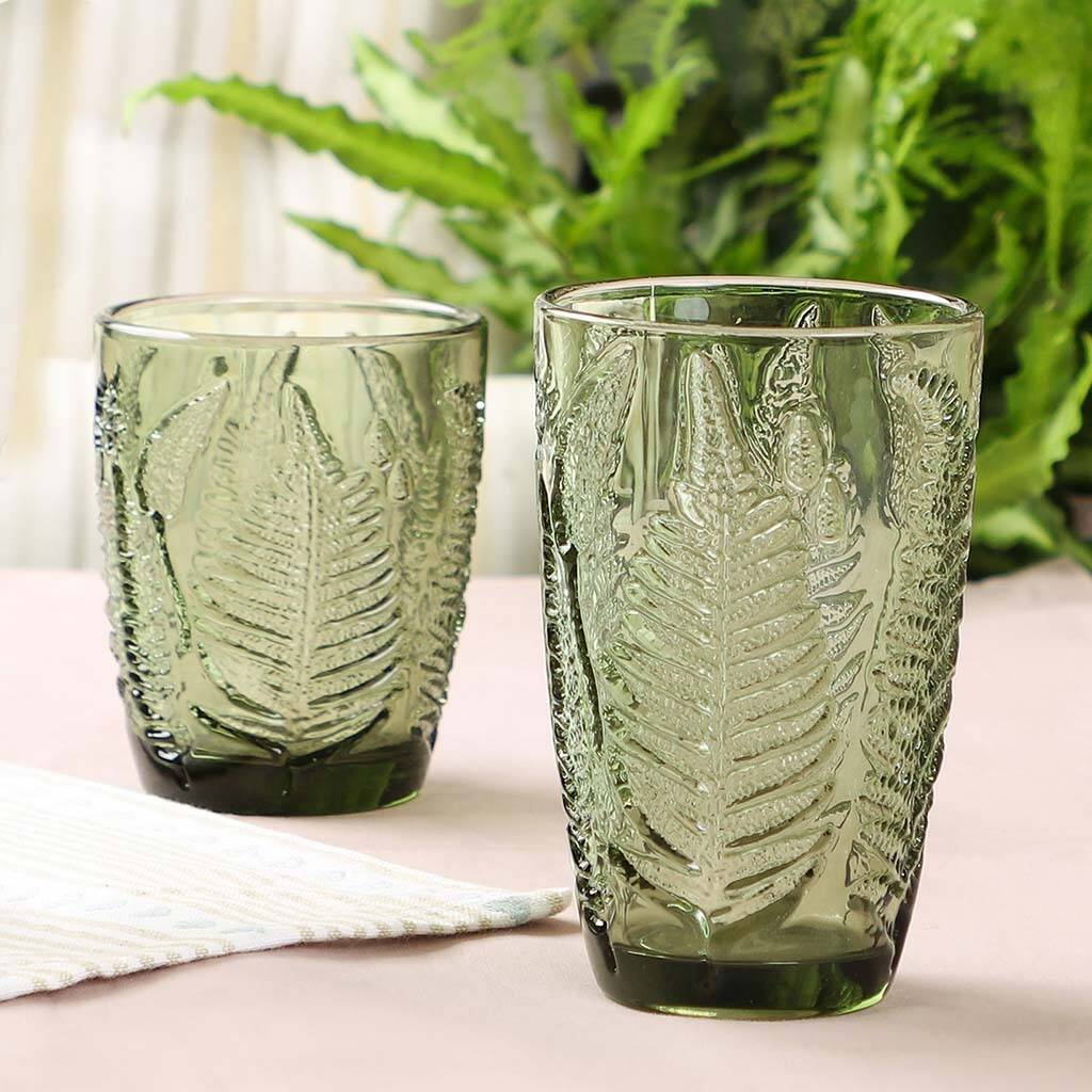 Luxury Botanical Green Leaf Glassware Collection By Dibor ...