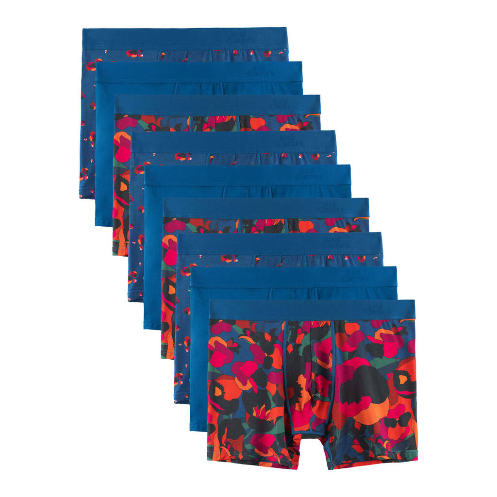 Super Soft Boxers With Pouch, Fall Florals, Nine Pack By JustWears