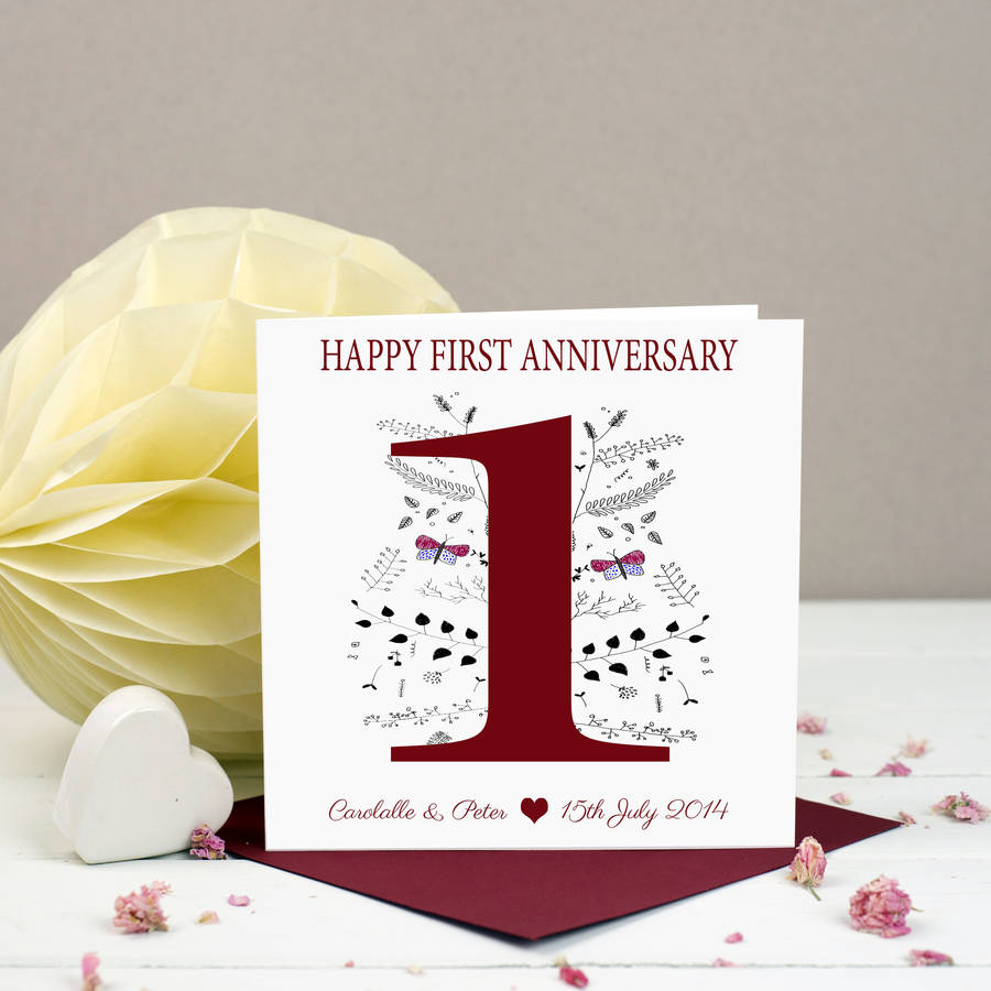 1st Anniversary Card By Lisa Marie Designs Notonthehighstreet