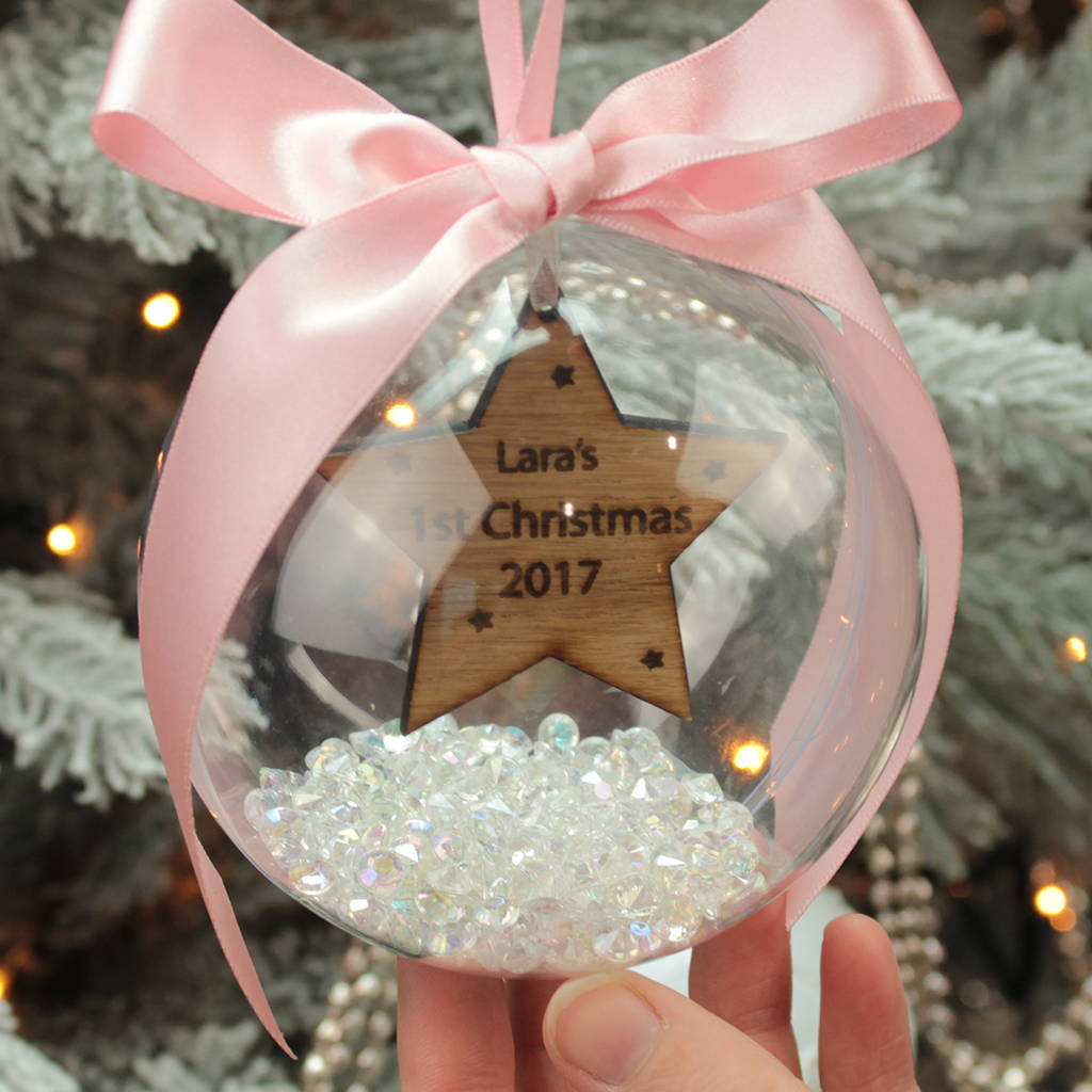 personalised star baby's first christmas bauble by dreams to reality ...