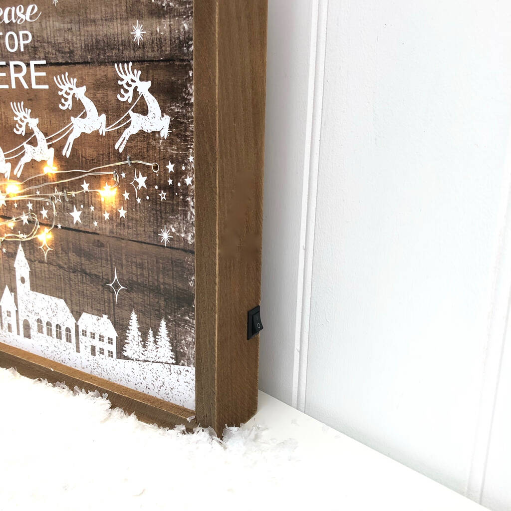 Santa Stop Here Light Up Sign By Pink Pineapple Home & Gifts ...