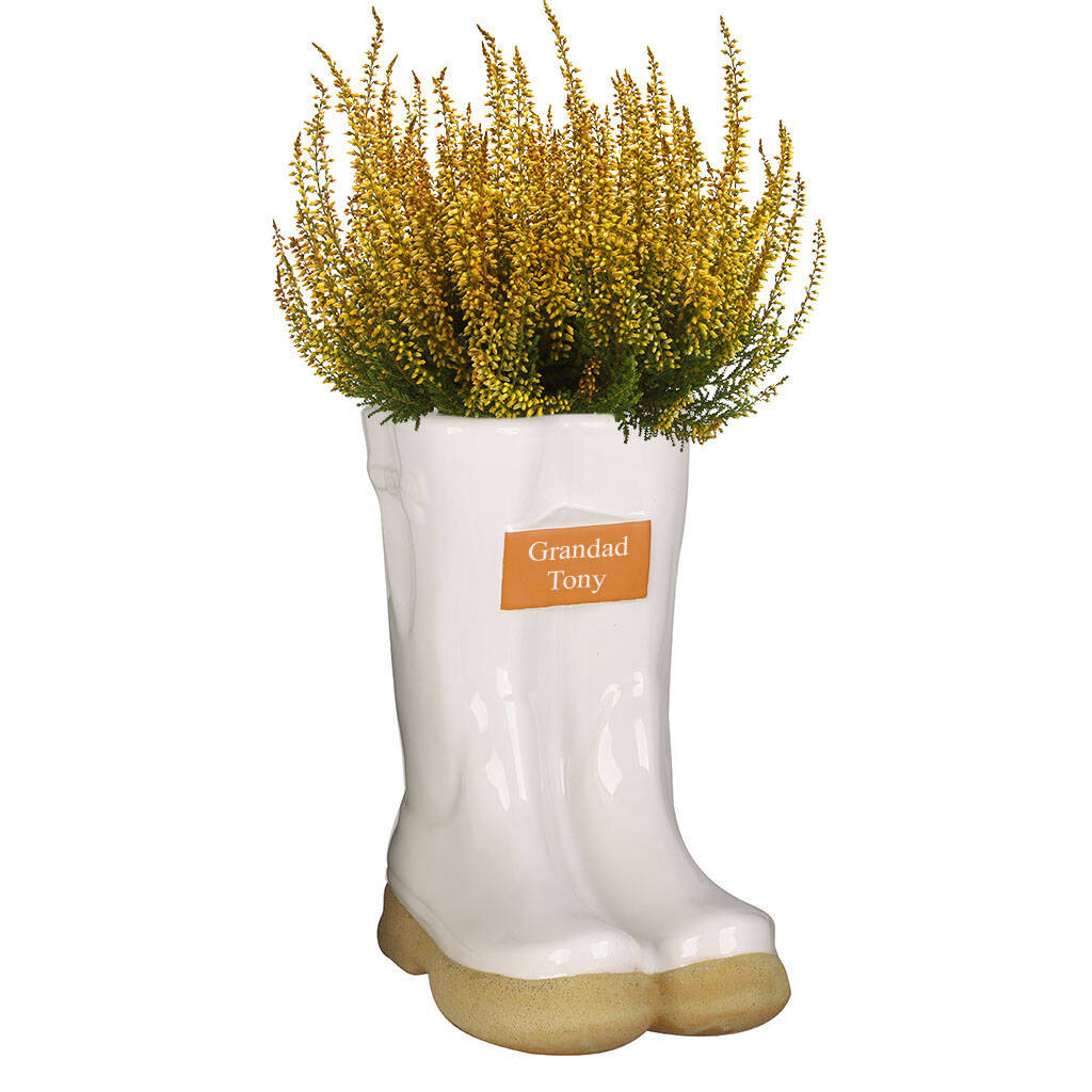 Personalised Garden Welly Boots Planter By Dibor | notonthehighstreet.com