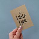A Little Note Small Letterpress Card By Over The C ...