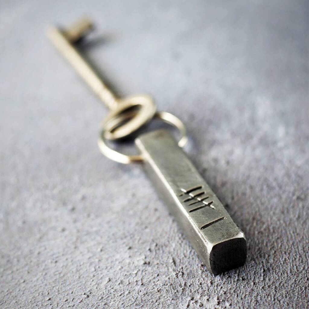 6th Anniversary Tally Mark Iron Key Chain By Coach House Forge ...