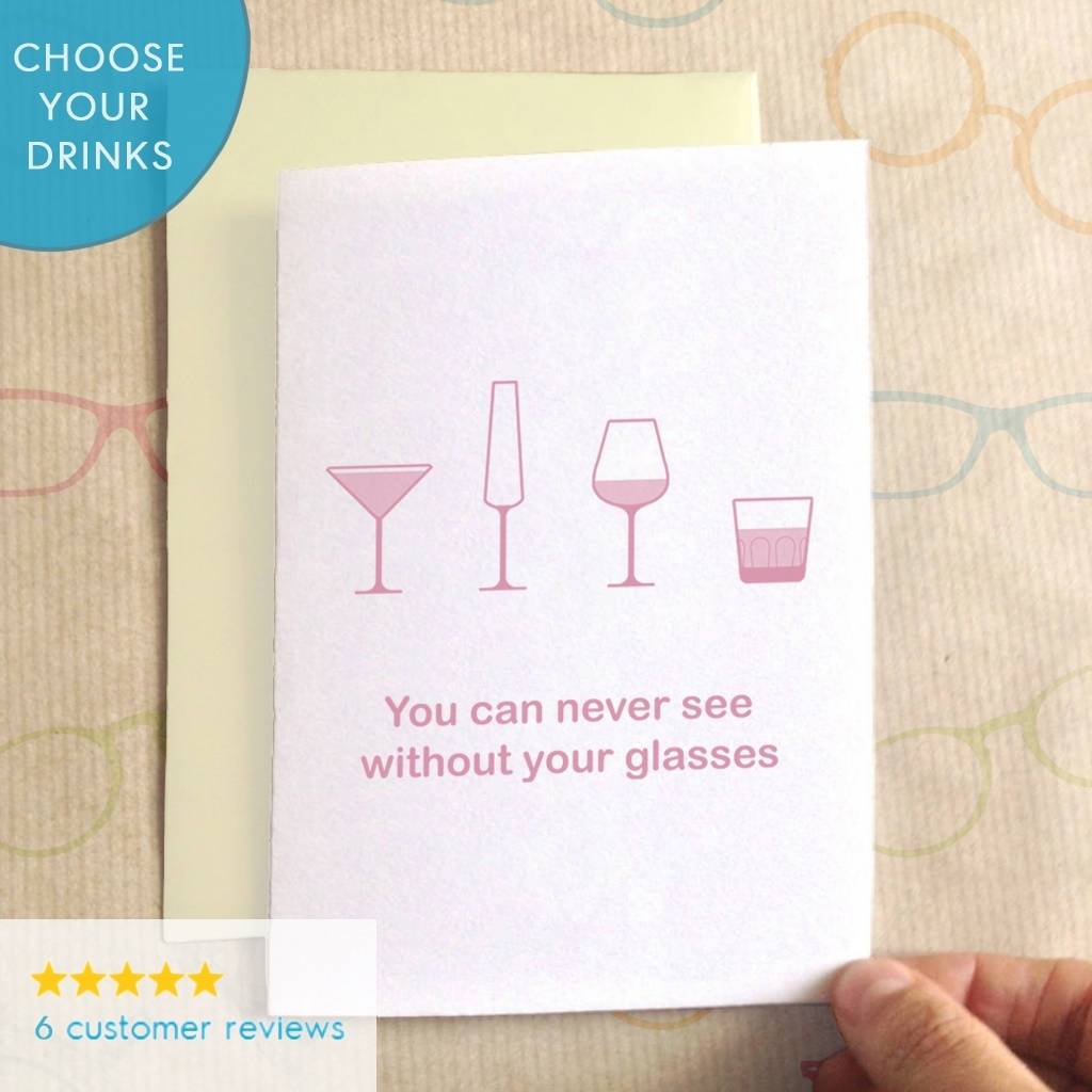 personalised birthday glasses birthday card by clean design ...