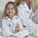 Personalised Girl's Embroidered Star Cotton Pyjamas By Mini Lunn ...