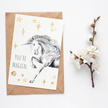 Unicorn 'you're Magical' Greetings Card By Katie Hipwell Design ...