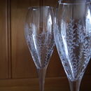 Personalised Hand Engraved Pair Of Champagne Flutes By The Corbeau ...