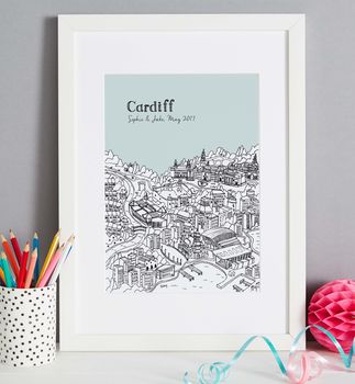 personalised cardiff print by tessa galloway illustration ...