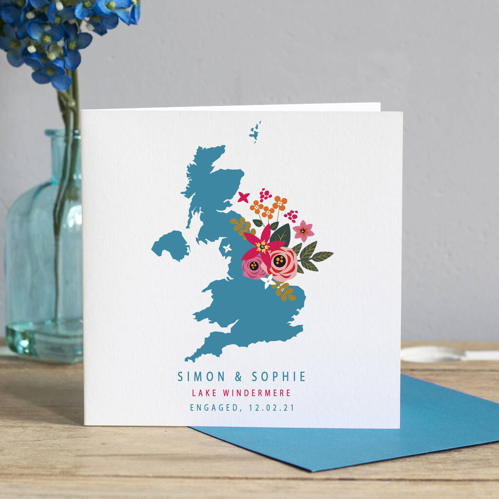 Blossom Map Card, Any Location By Lisa Marie Designs ...