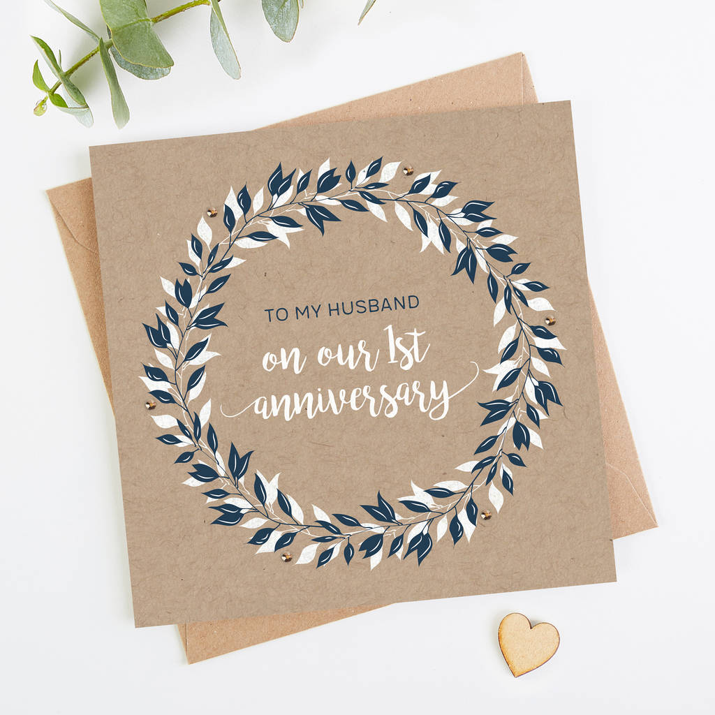 Husband 1st Wedding Anniversary Card By Loom Weddings 