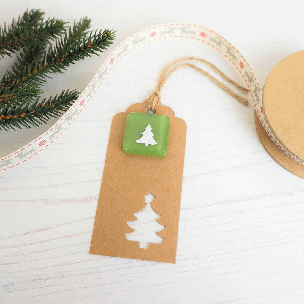 Handmade Glass Keepsake Christmas Tree Large Gift Tag By Jessica Irena ...