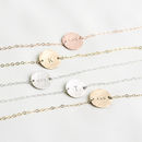 Personalised Hammered Disc Bracelet By Minetta Jewellery ...