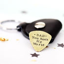 Personalised Brass Plectrum With Leather Keyring Case By Morgan ...