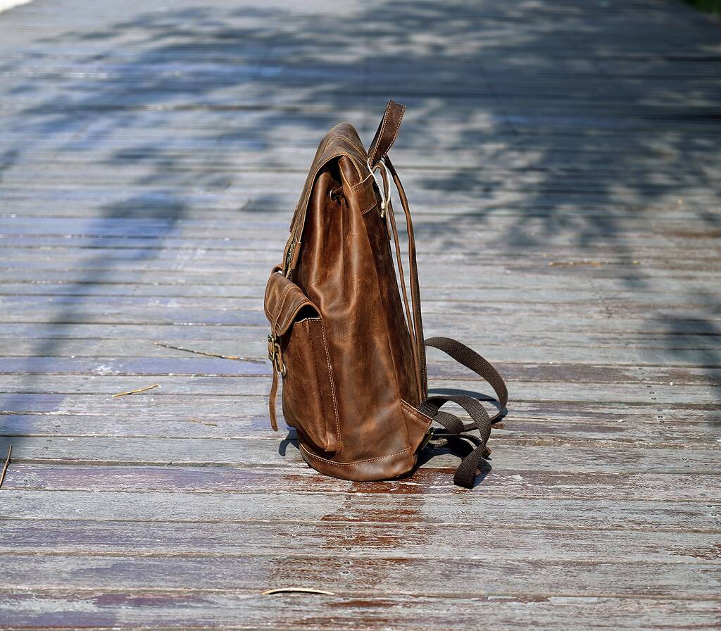 Vintage Look Genuine Leather Backpack By Eazo | notonthehighstreet.com