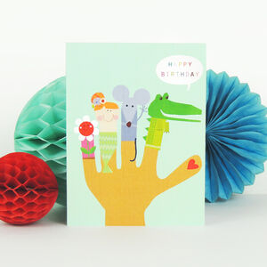 Mini Finger Puppets Birthday Card By Kali Stileman Publishing