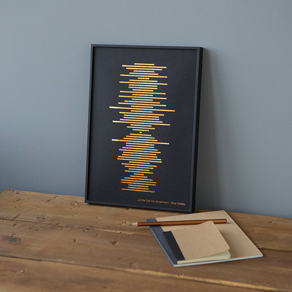 minimalist metallic soundwave print by yve print co ...