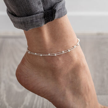 Sterling Silver Ankle Bracelet By Poppy K | notonthehighstreet.com