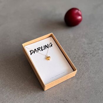 Darling Heart Necklace – Sterling Silver Or 24ct Gold Plated By Wue