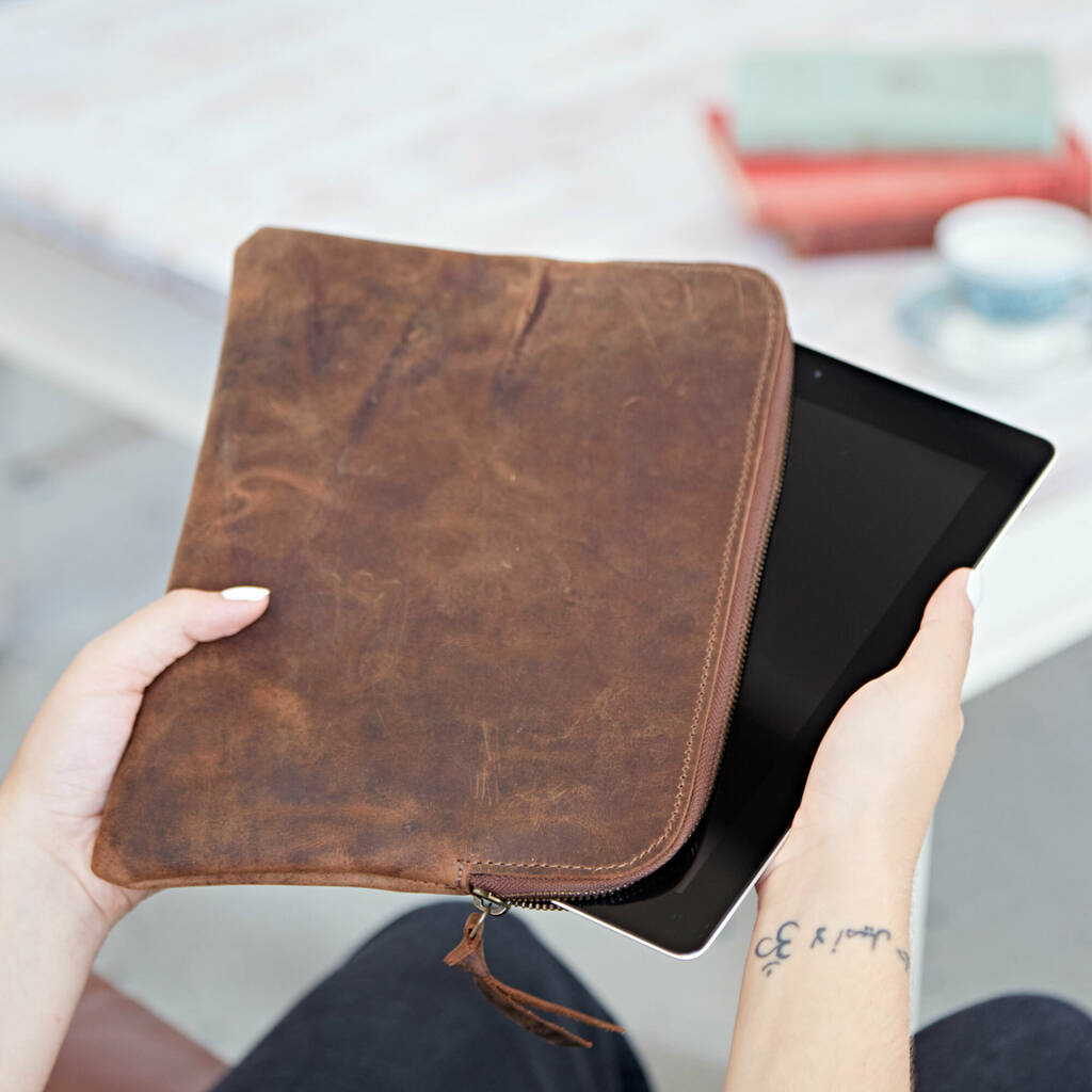 Personalised Buffalo Leather iPad Case By Paper High ...