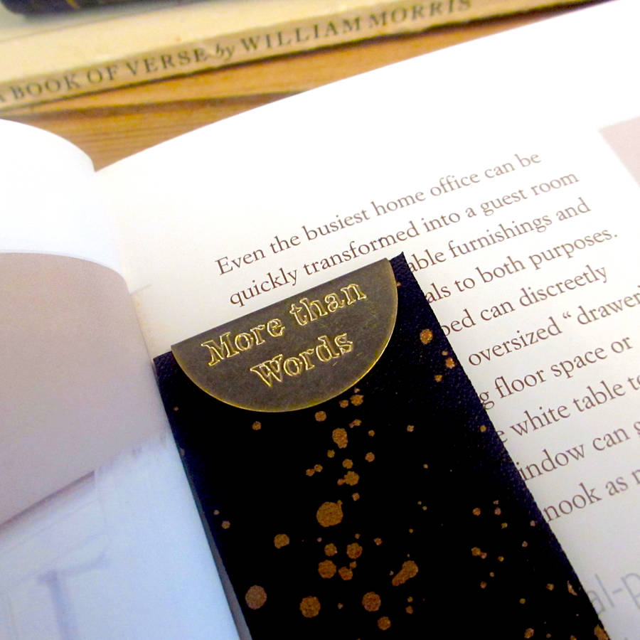 personalised splash print leather bookmark by jane de bono textiles ...