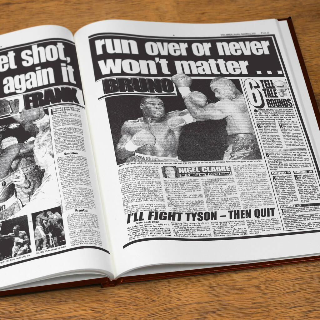 Boxing Personalised UK Sports Gift Newspaper Book By Historic ...