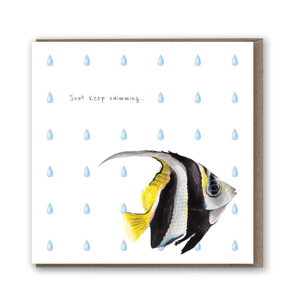Just Keep Swimming Fish Card By lil wabbit | notonthehighstreet.com