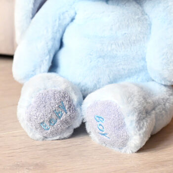 Personalised Blue Baby Boy Bunny Soft Toy By DCARO | notonthehighstreet.com