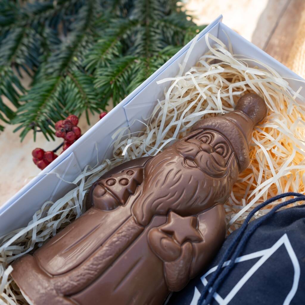 Milk Chocolate Santa With A Sack Of Butter Caramel Truffles By Salcombe ...