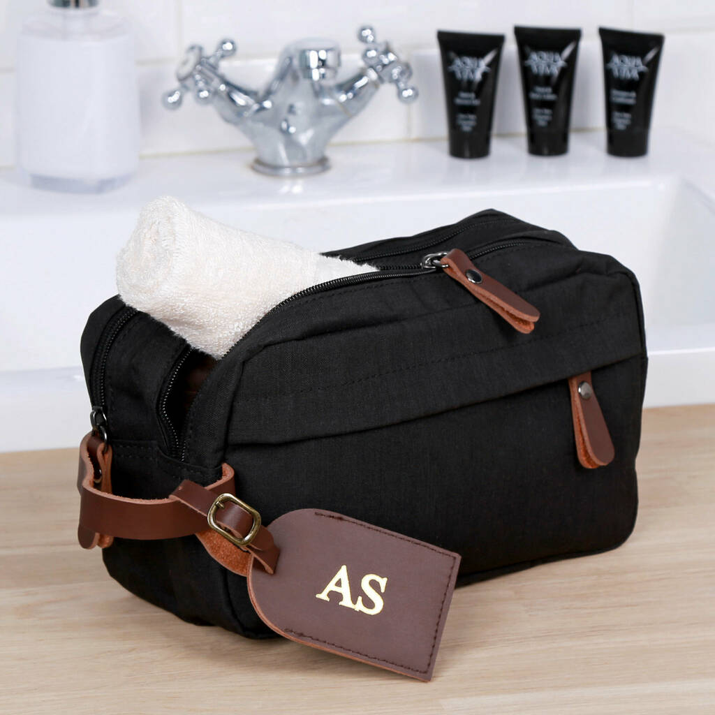 Personalised Luggage Tag And Canvas Wash Bag Set By Duncan Stewart ...
