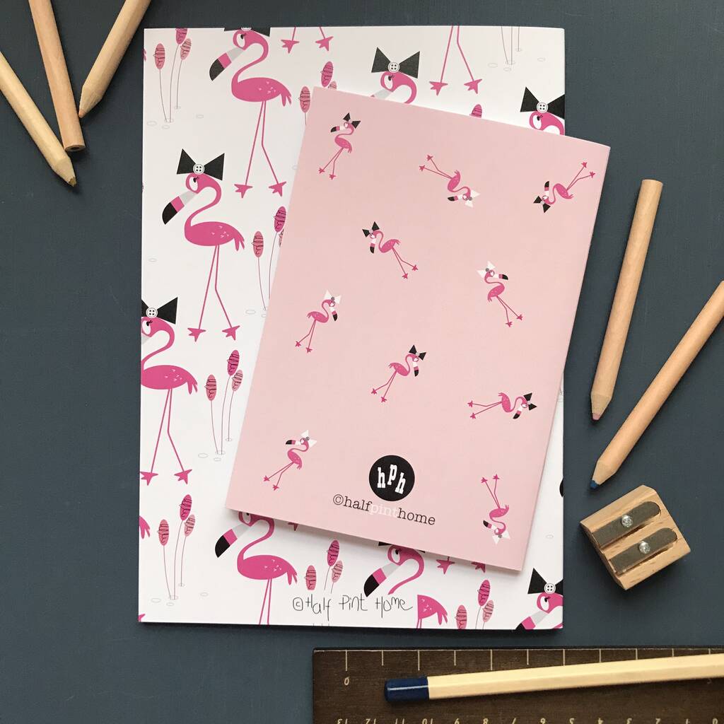 flamingo a5 notebook or notebook set by half pint home ...